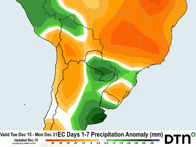 More Limited Central Brazil Rainfall